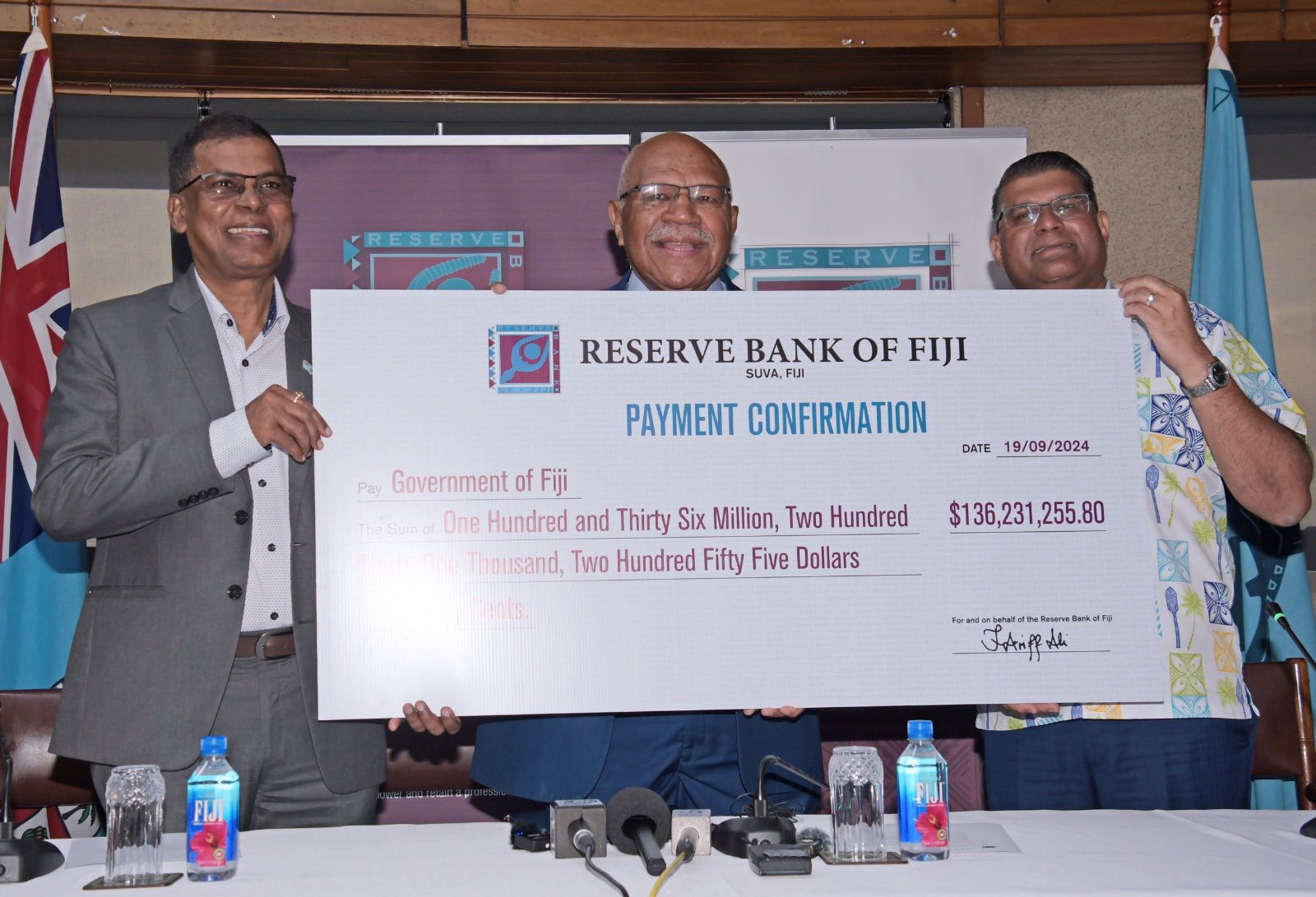 RESERVE BANK OF FIJI PRESENTS PROFIT TO THE FIJI GOVERNMENT | Office of ...